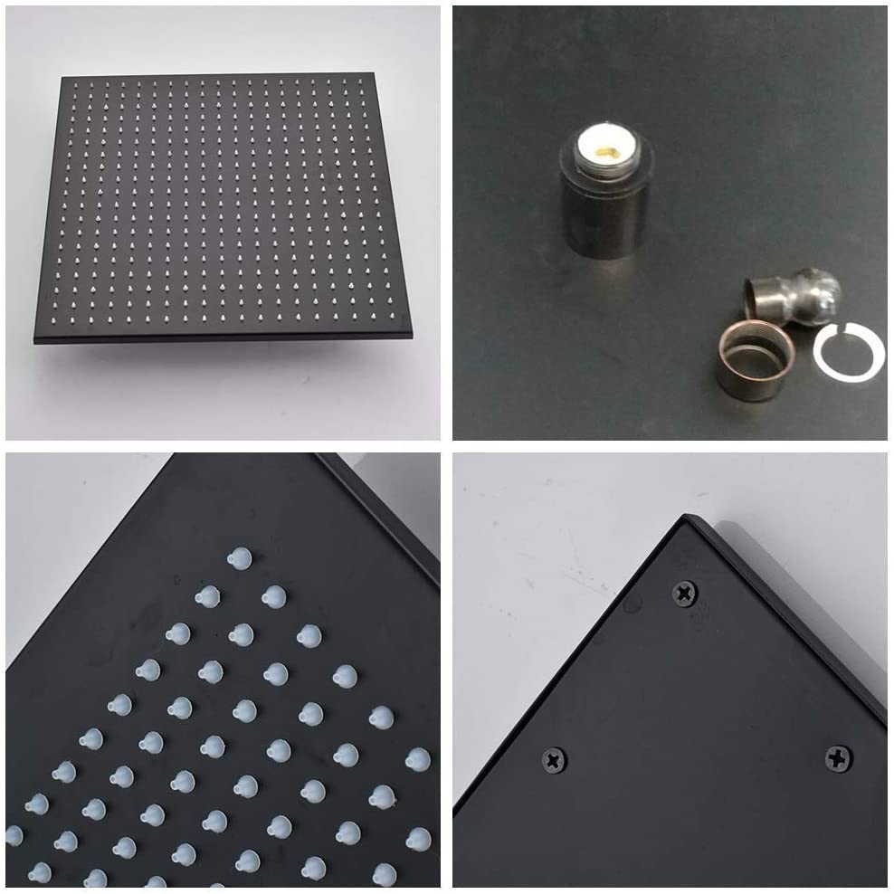 12 Inch Led Matte Black Vierkante Regendouche Hoge... – Vicedeal