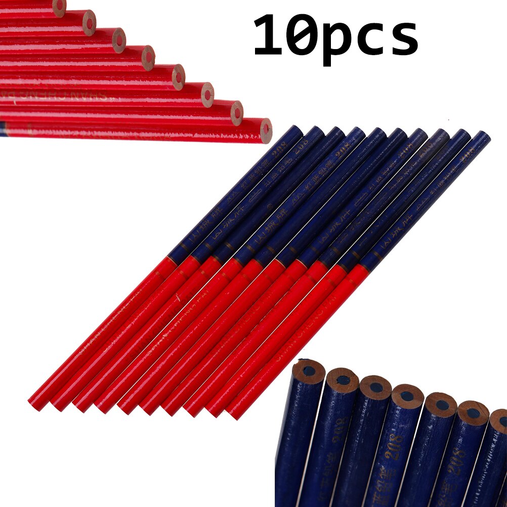 10Pcs Carpenter Pencils Blue And Red Lead For DIY ... – Vicedeal