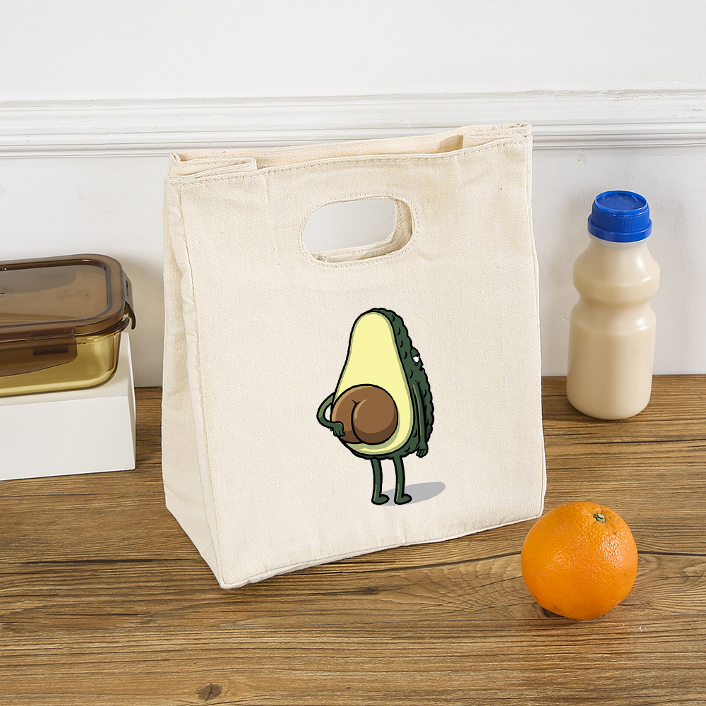 Avocado Good Time Canvas Lunch Tote Bag Reusable V... – Vicedeal