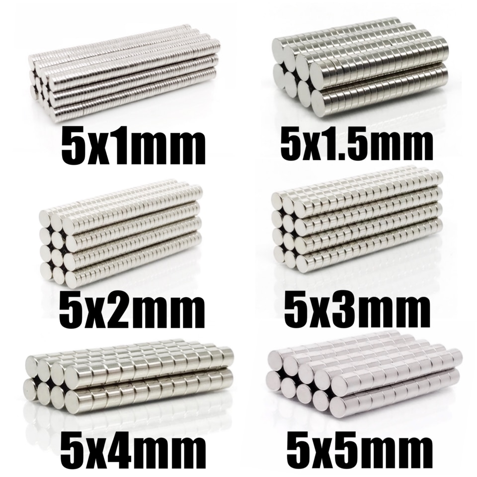 100 ~ 500 stk n35 rund magnet 5 x 1 5 x 1.5 5 x 2... – Grandado