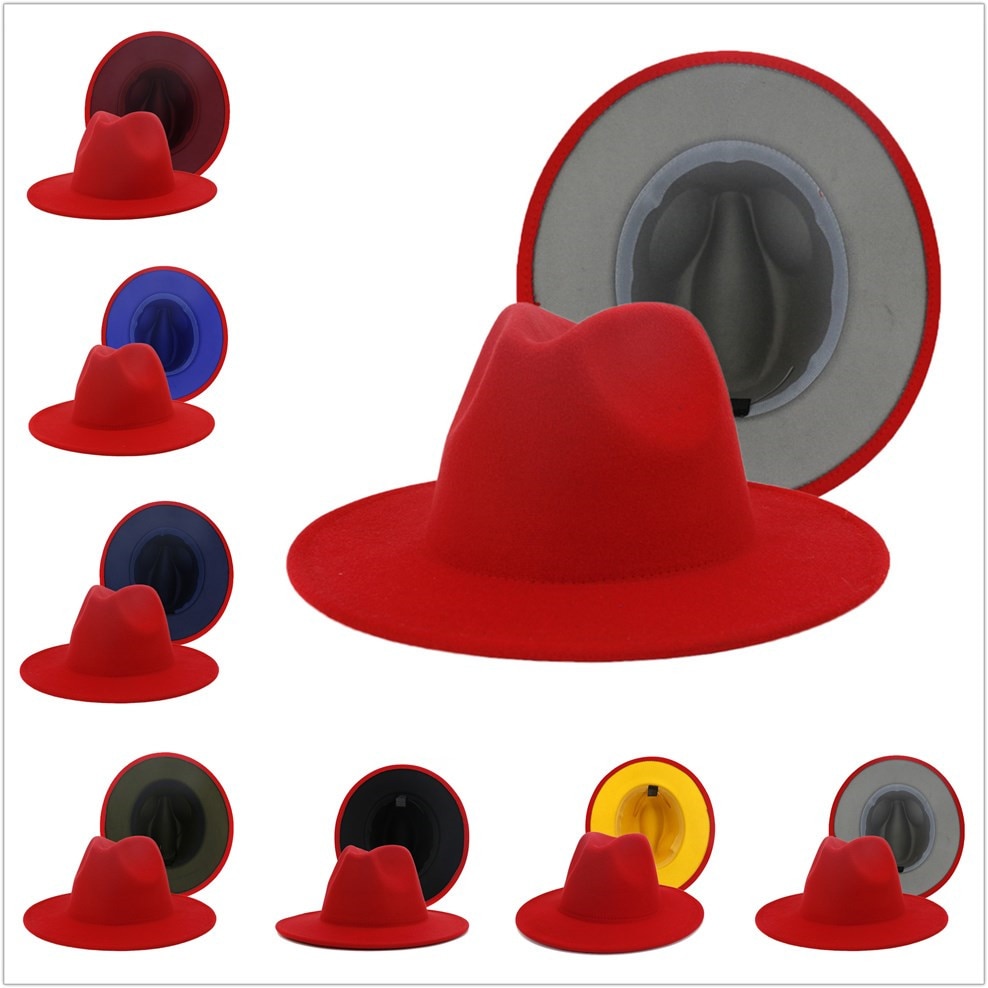 Patchwork Brede Platte Rand Wol Blend Fedora Hoede... – Grandado