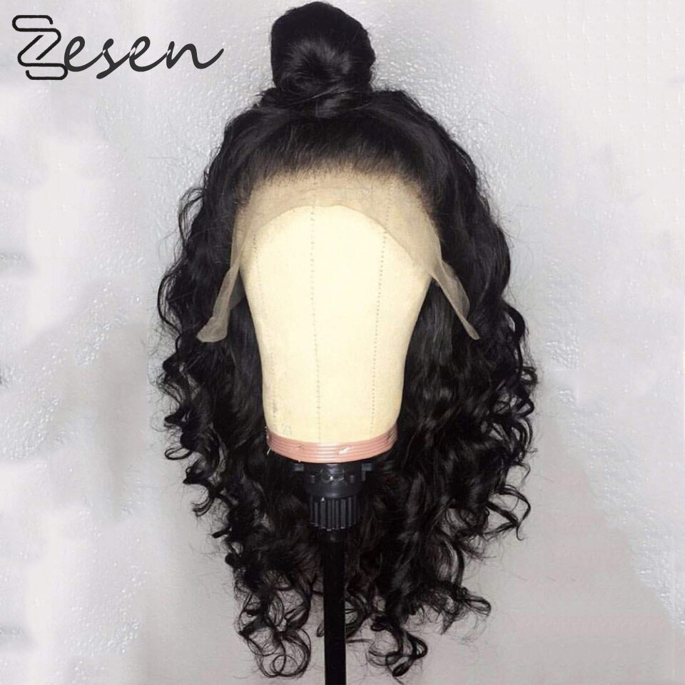 Zesen Lace Front Black Wigs 13x4 Synthetic Wave pe... – Vicedeal