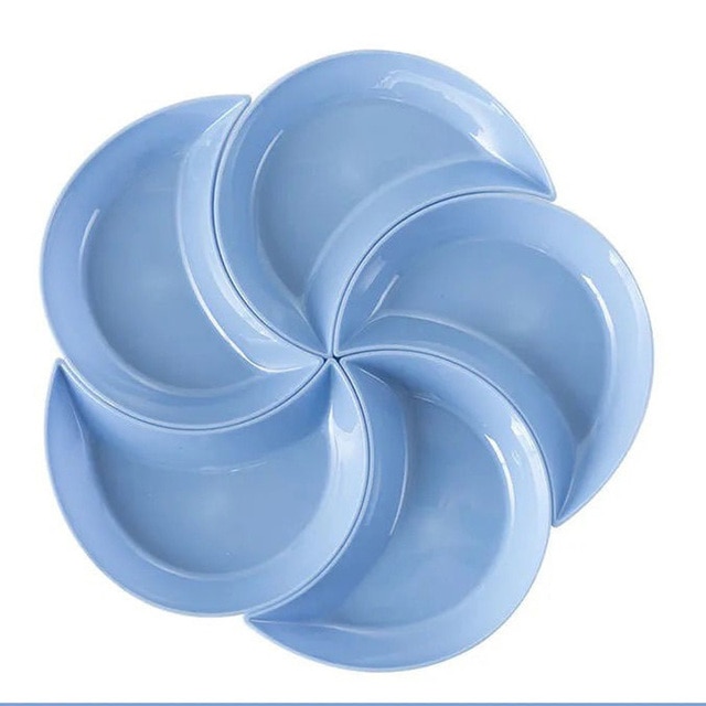 5 Pcs Kitchen Dinner Plates Crescent Shaped White ... – Grandado