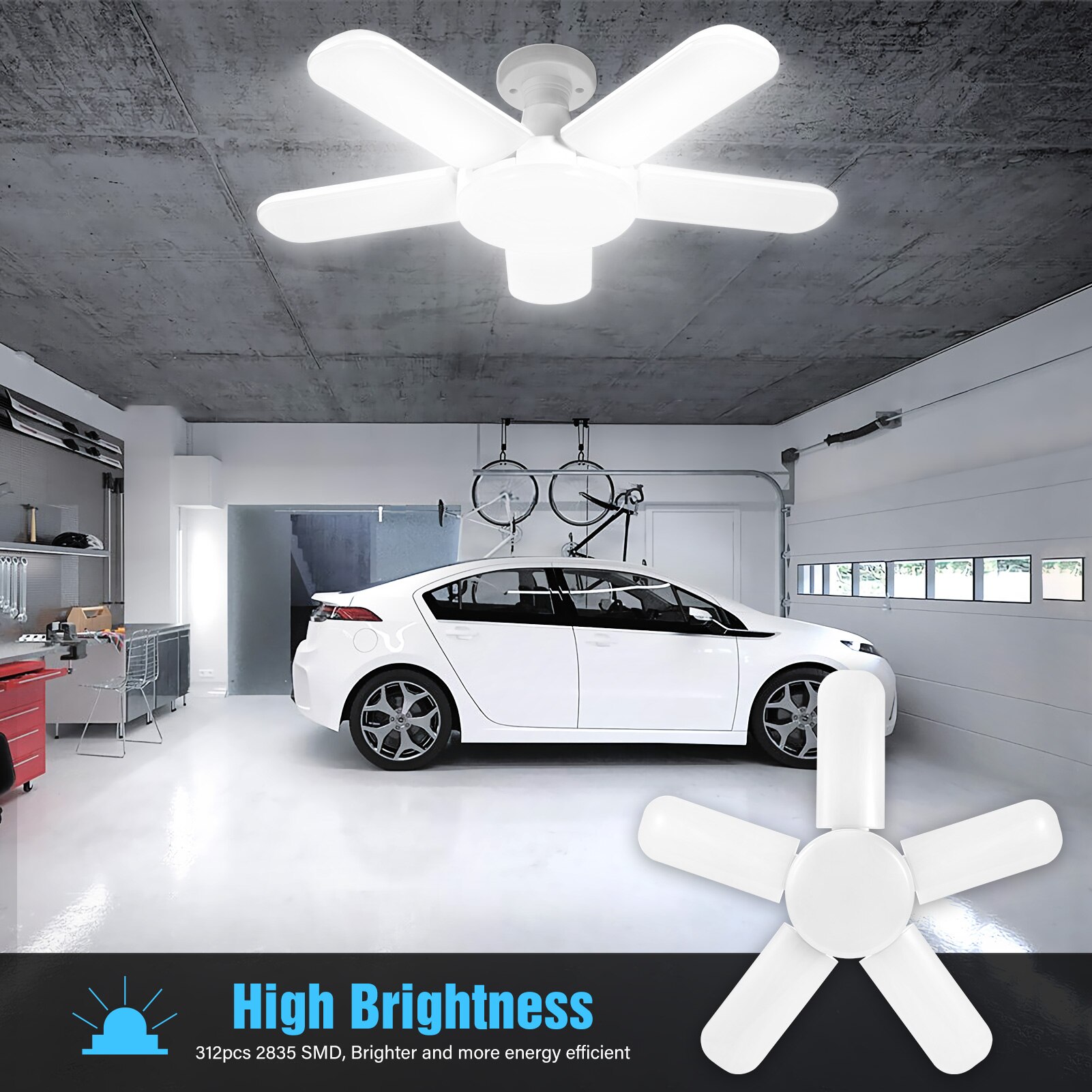 LED Garage Licht Verformbaren E26/E27 Garage Licht... – Vicedeal