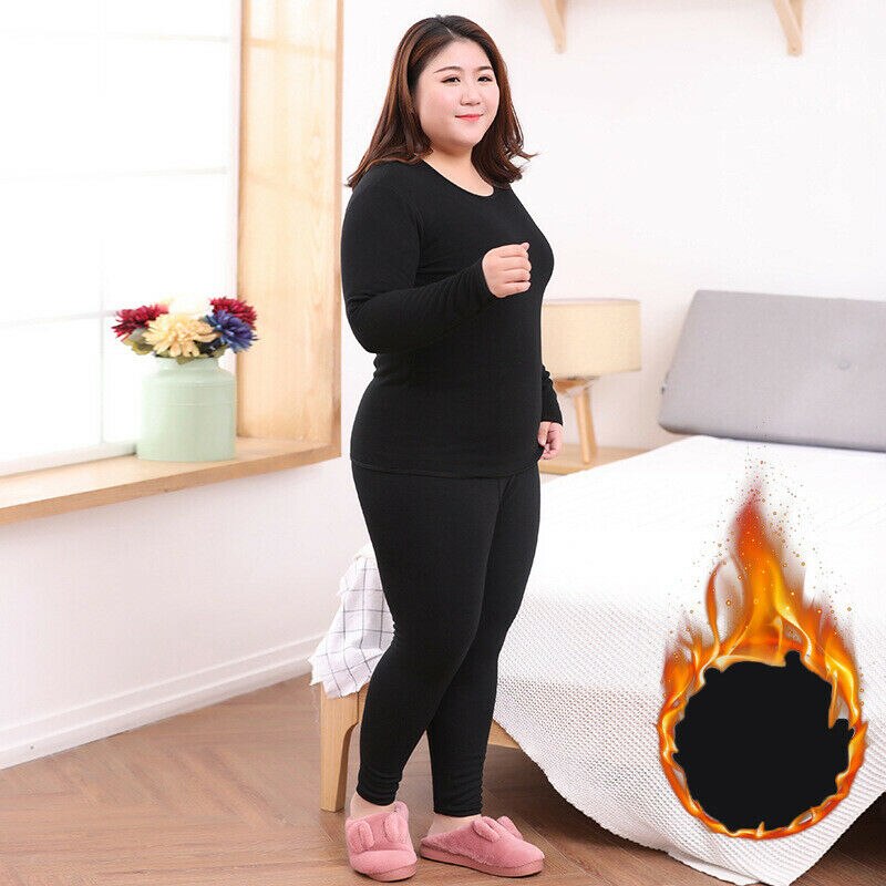 Winter Ladies Plus Size Thermal Underwear Thicken ... – Vicedeal