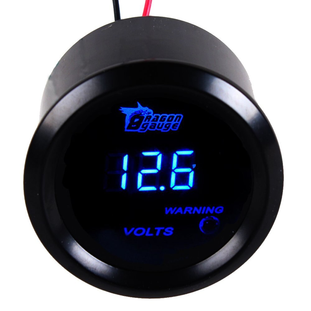 2" 52mm Black Car Auto Digital Blue LED Light Volt... – Grandado