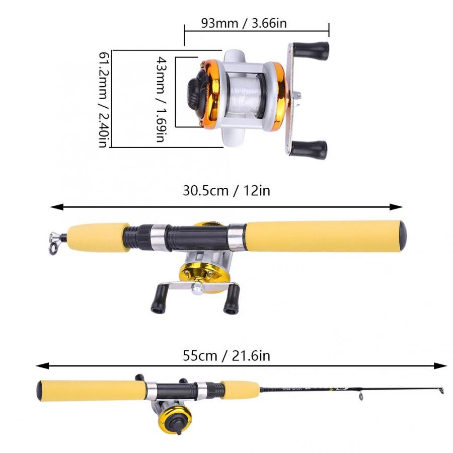 Portable Fishing Set Gold/Blue Fishing Reel+55/65/... – Vicedeal