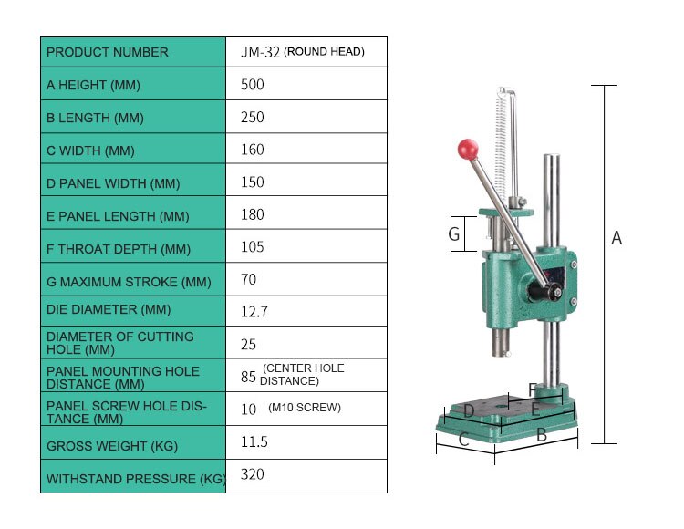 Industrial Desktop Mini Manual Punching Press Roun... – Vicedeal