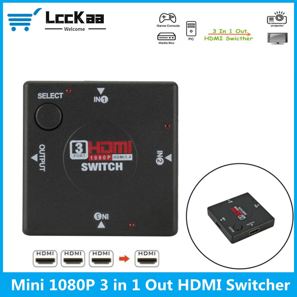 HDMI Switch 3 input 1 Output Mini 3 Port Female to... – Vicedeal
