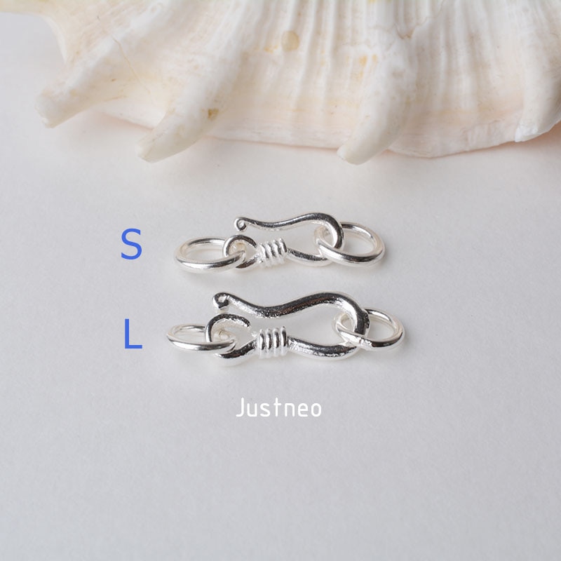 Sterling Silver S Hook & Eye Fish Clasp with Close... – Grandado