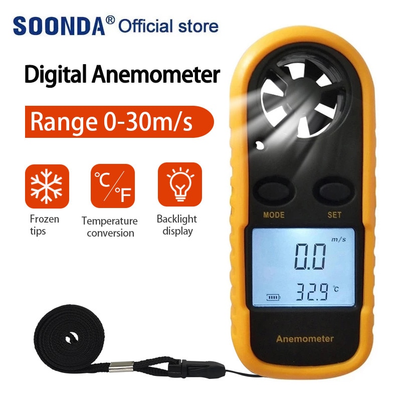 Mini Digital Anemometer LCD Handheld Air Flow Test... – Vicedeal