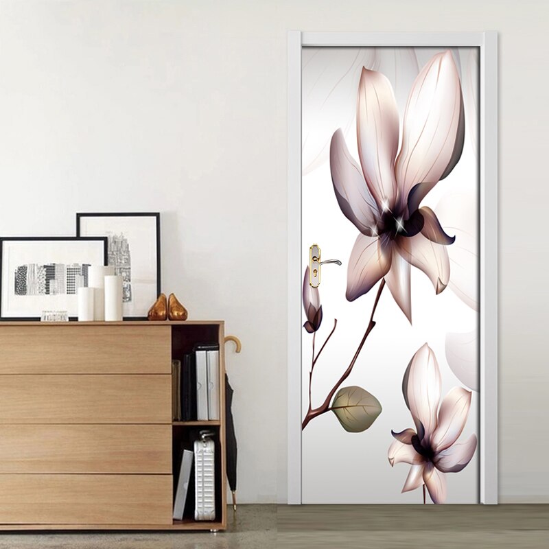 Pvc Zelfklevend Behang Moderne Bloemen Deur Sticke... – Vicedeal
