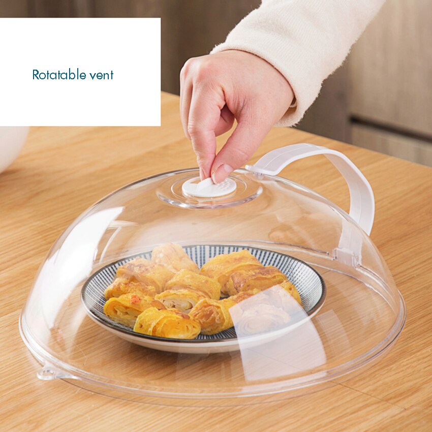 Clear Large Plastic 26cm Food Cover with Steam Ven... – Grandado