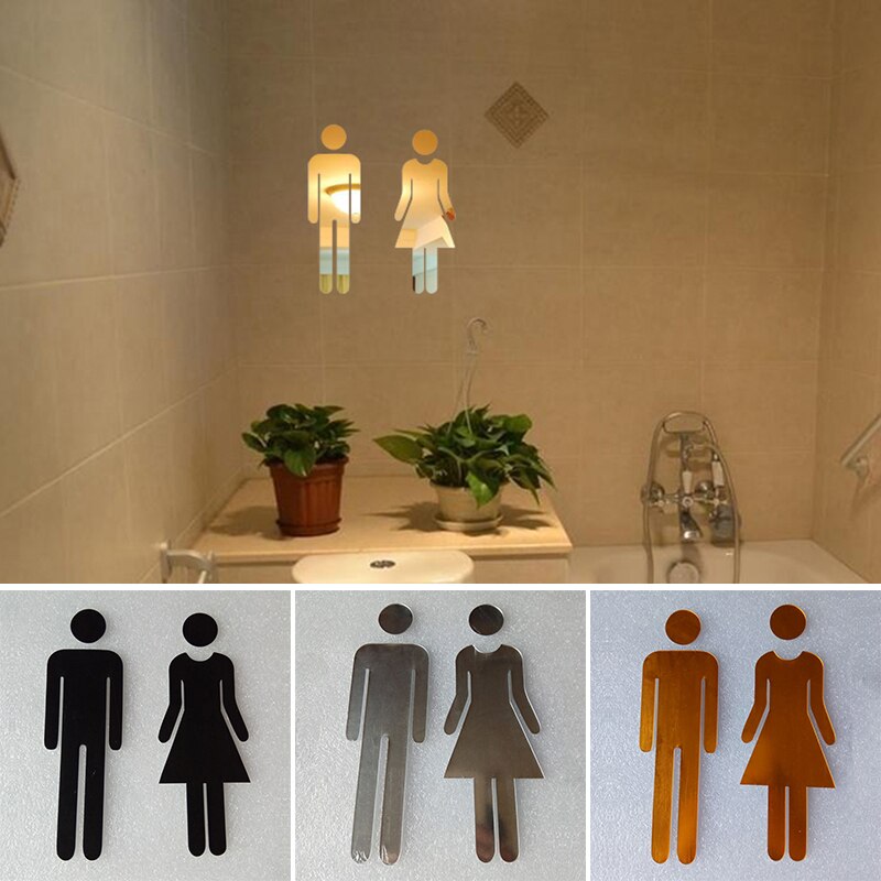 MEN & WOMEN Toilet Sign Stickers Restroom Wall Adh... – Grandado