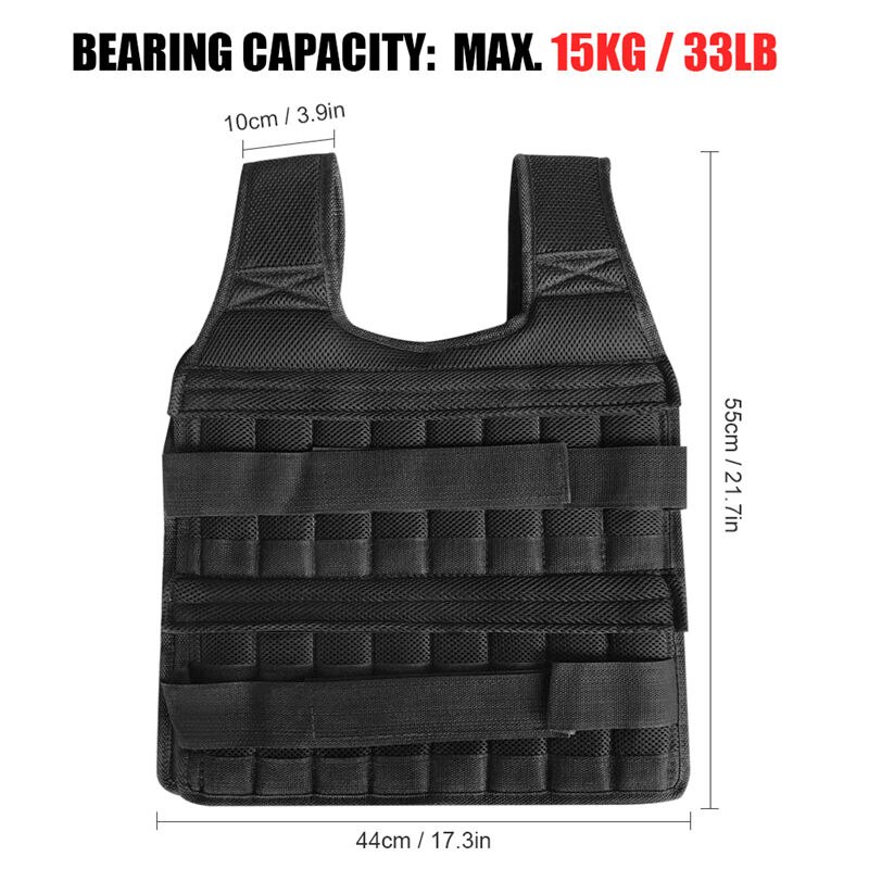 Max Loading 15kg/35kg Adjustable Weighted Vest Wei... – Vicedeal