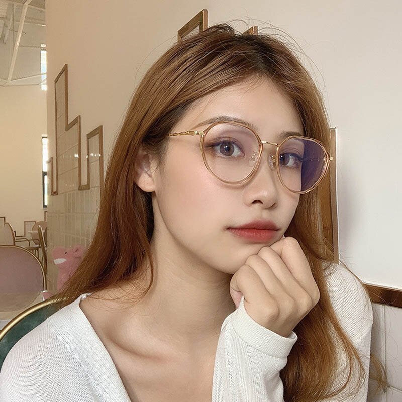 glasses frame Classic Round Women's Metal frame Op... – Vicedeal