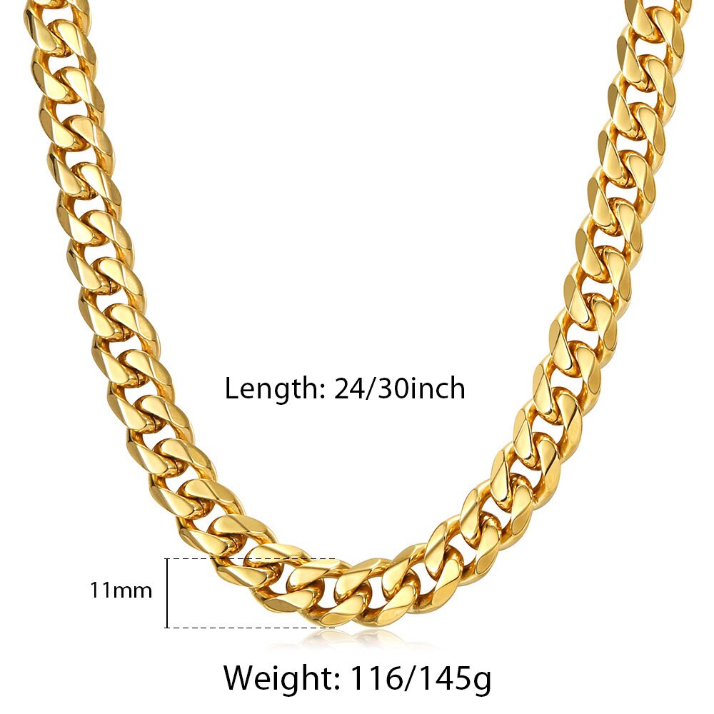 11 Mm Breedte 316L Rvs Ketting Mannen Jongen Cubaa... – Grandado