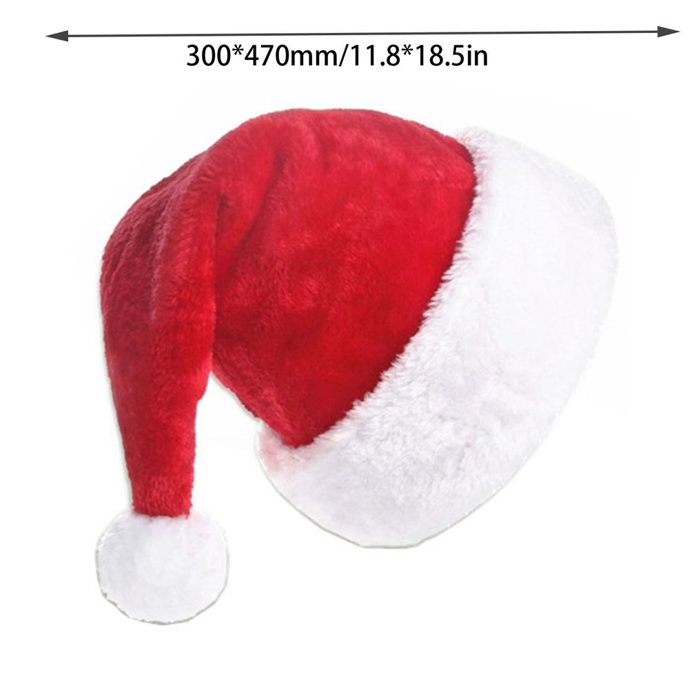 Plush Adult Christmas Hat Plush Toys Hat Red Velve... – Grandado