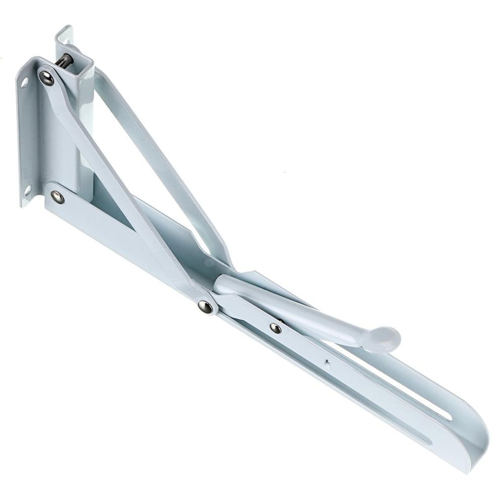 Heavy-duty white metal sturdy folding shelf bracke... – Grandado