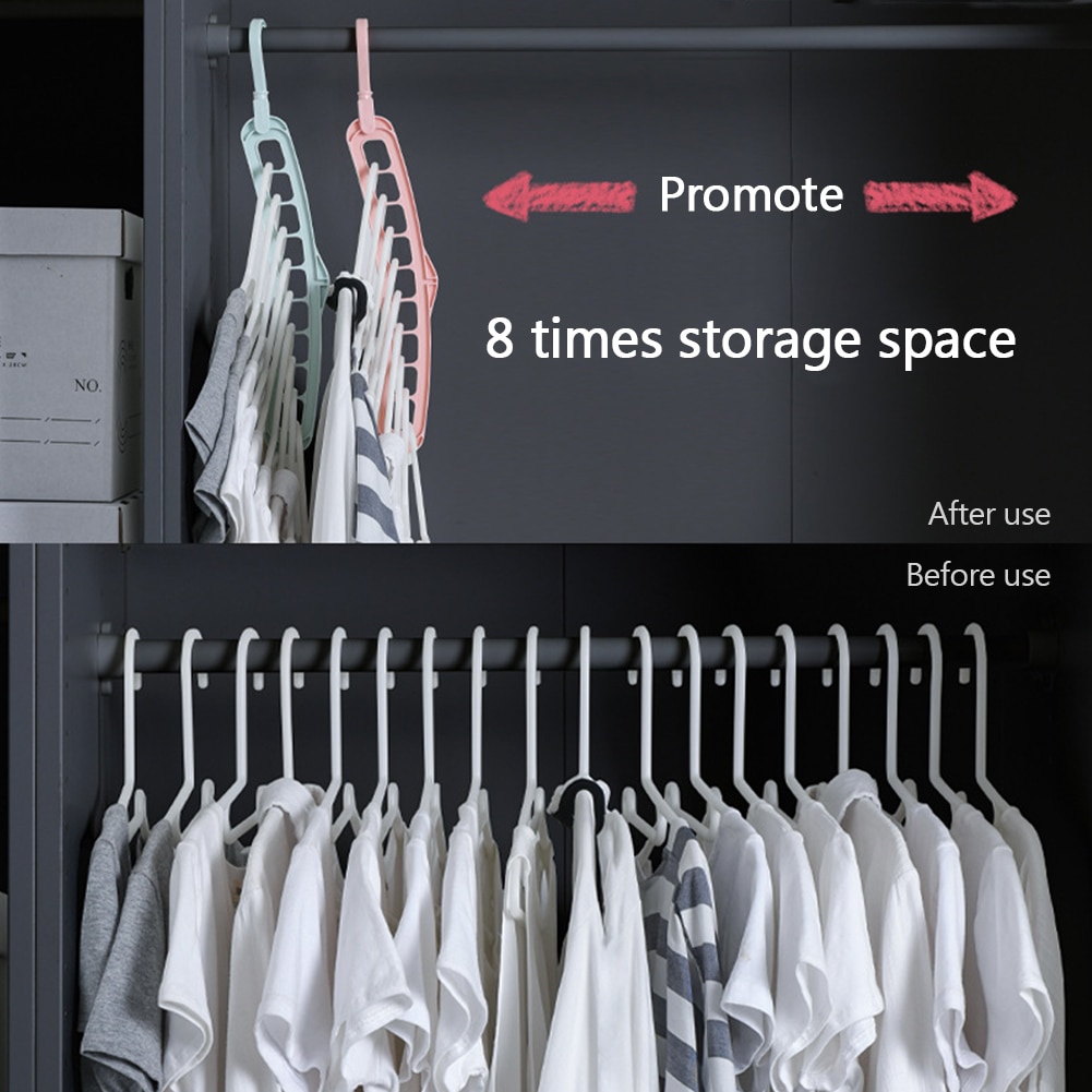 9 Holes Magic Clothes Hanger 360 Rotating Hanger W... – Grandado