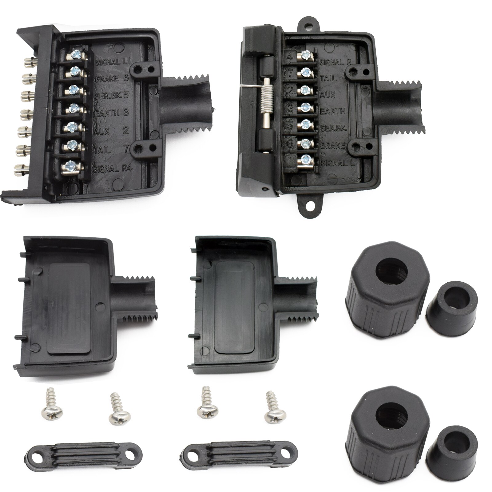 Durable Pair 7 Pin Flat Trailer Male & Female Plug... – Grandado