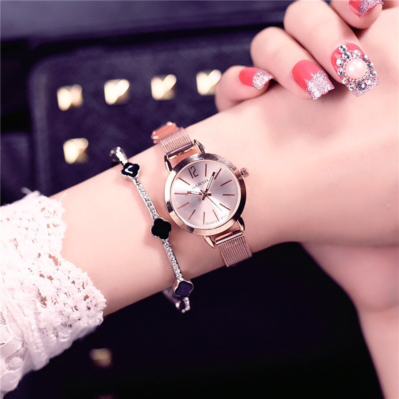 Rose Gold Luxury Women Casual Watches Simple Dial ... – Grandado