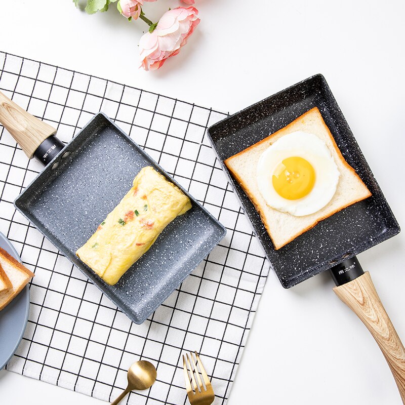 Stegepande tamagoyaki omelet sort non-stick gryde ... – Grandado