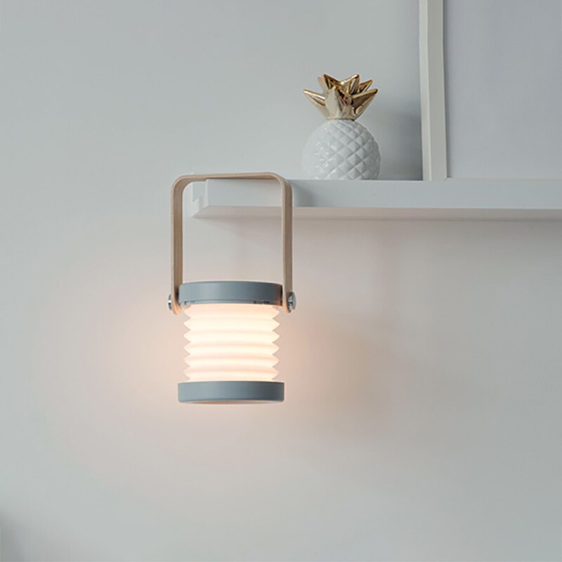 wooden handle portable lantern lamp telescopic fol... – Grandado