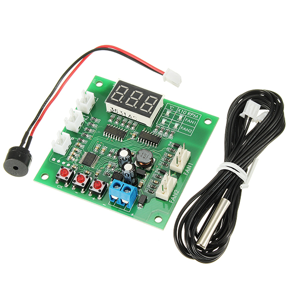 DC 12V 24V 48V 2 Way Cooling PWM 4 Wire Fan Temperature Controller With ...