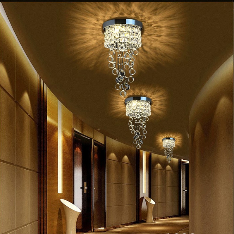 European modern LED crystal aisle lights living ro... – Grandado