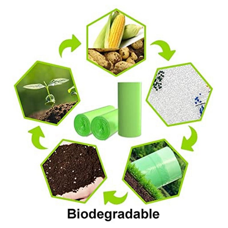 100 Degradable Biological Garbage Bags Starch-Base... – Grandado