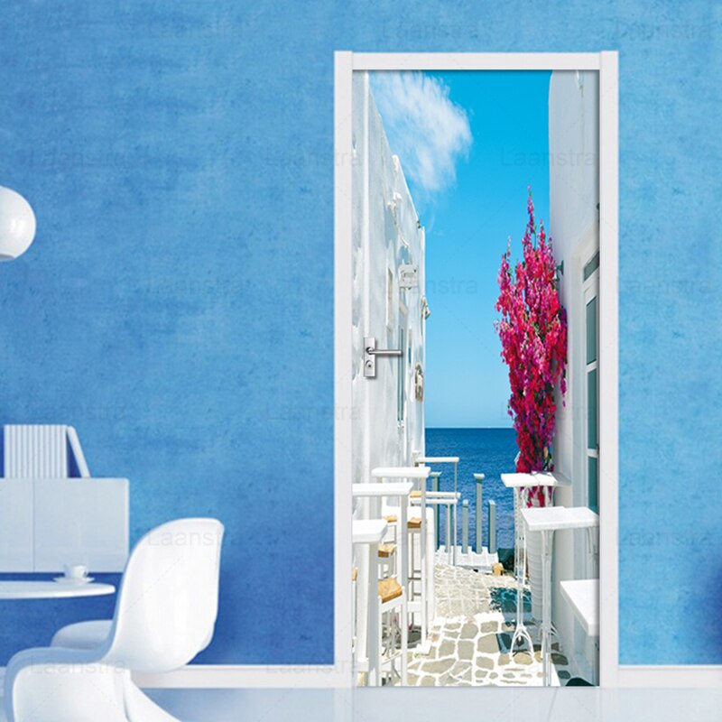 3D Beautiful Landscape Flower Door Sticker For Liv... – Vicedeal