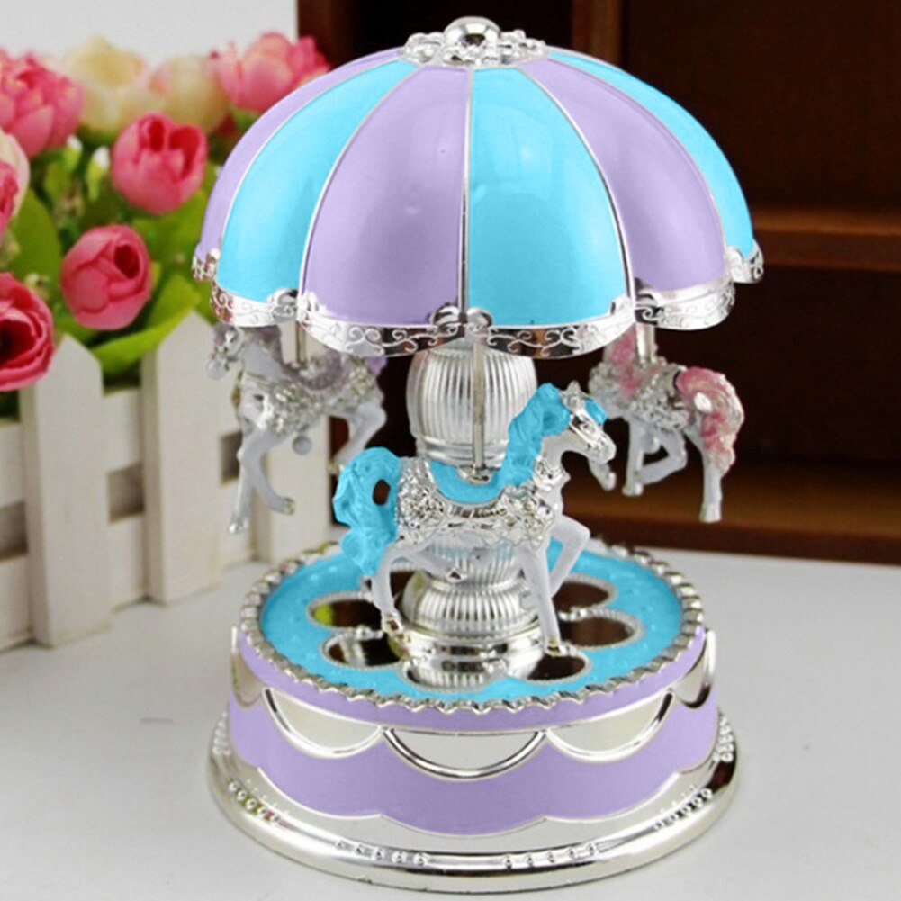 Battery Powered LED Carousel Music Box Birthday Un... – Grandado