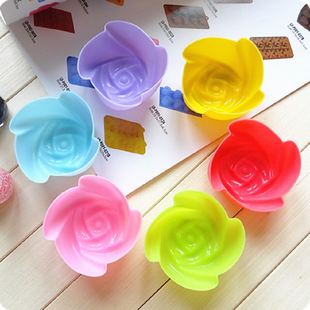 Rose Baking Mini Muffin Cups Reusable Safe Silicon... – Vicedeal