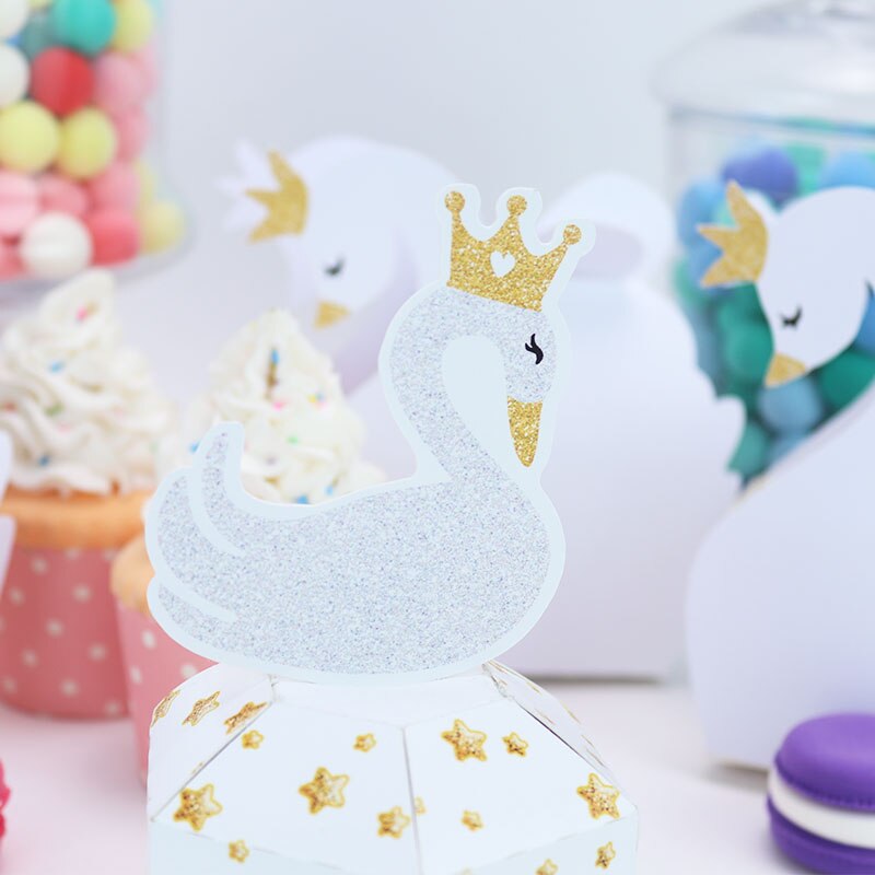 Swan Candy Box Birthday Glitter Topper Swan Party ... – Grandado