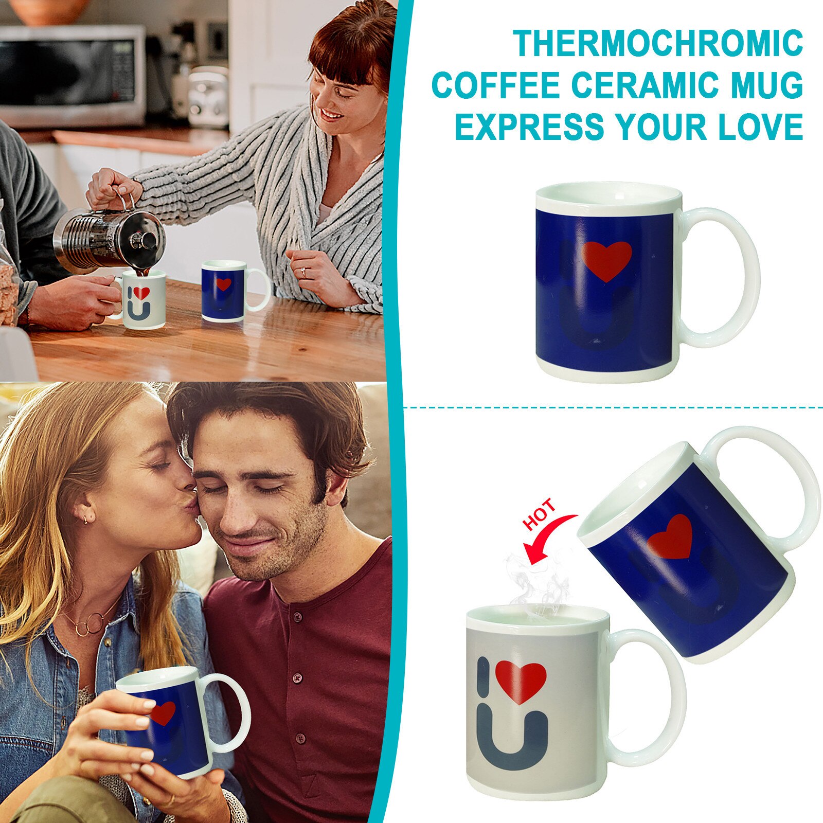 Saintgace Thermal Color Change Ceramic Mugs love h... – Grandado