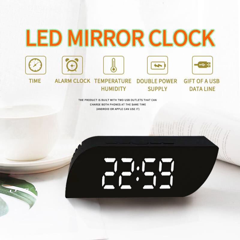 Digital Alarm Clock Portable Mirror HD LED Display... – Grandado