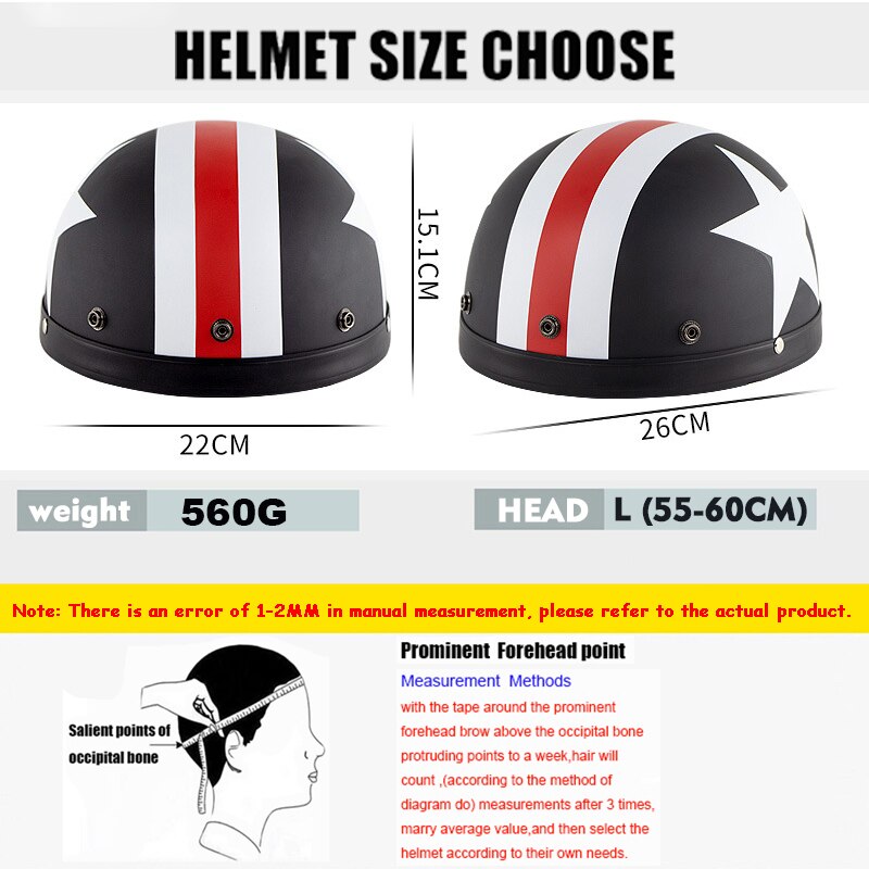 Moto Casco Motorcycle Helm Half Helm Retro Capacet... – Grandado
