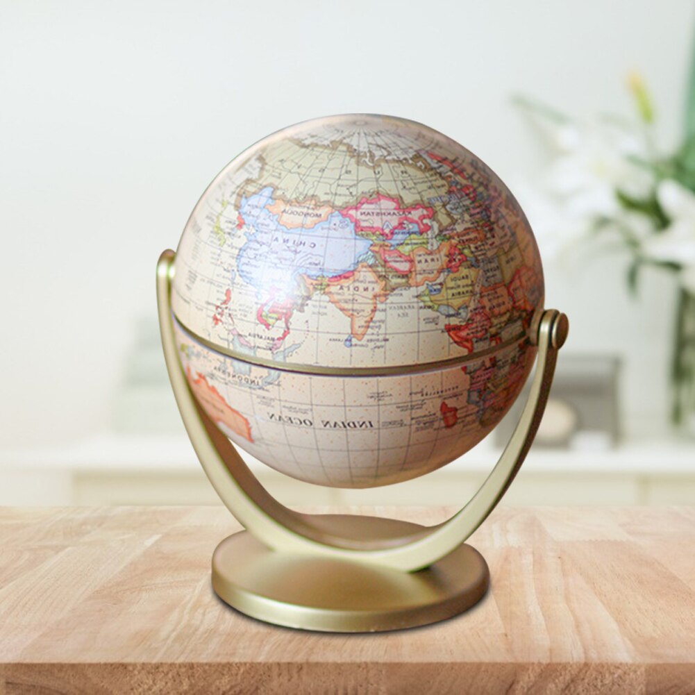 Retro Globe World Map English Edition Earth with B... – Vicedeal
