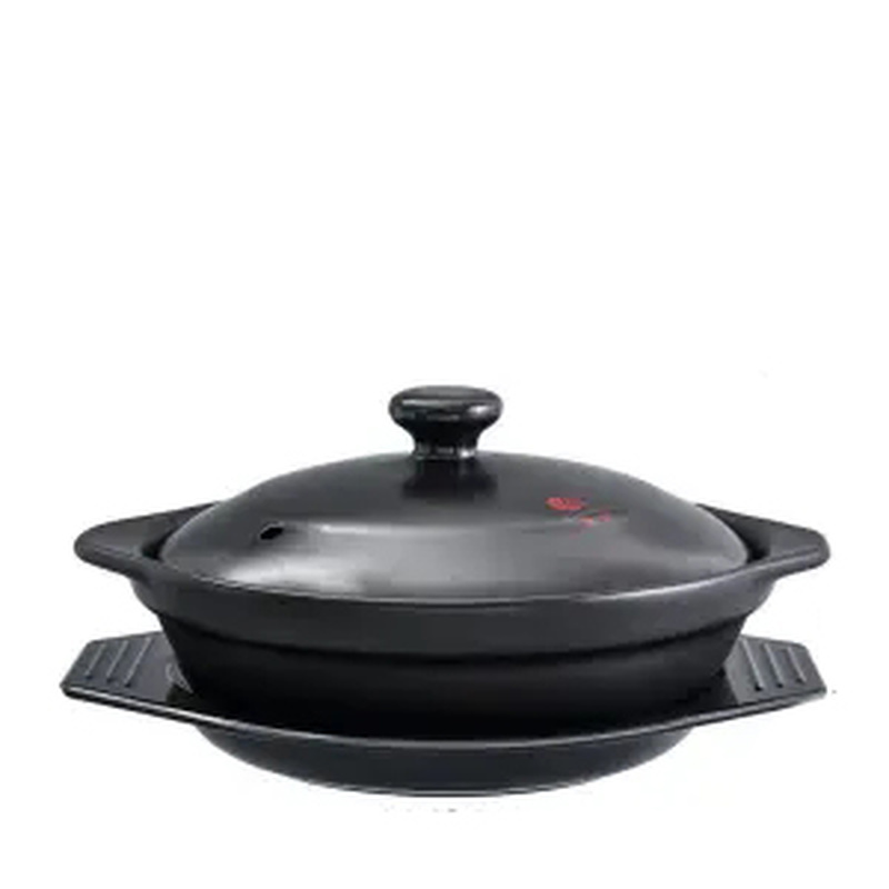 Black Enameled Claypot Rice Ceramic Casserole Cook... – Grandado