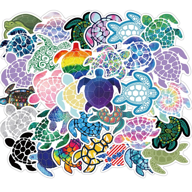 50PCS Colorful Turtle Cartoon Cute Animal Sticker ... – Grandado