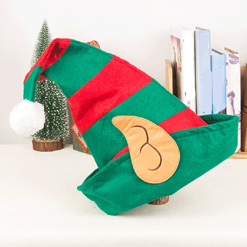 --Christmas Elf Hat Adults with Ears Red Green Str... – Grandado --Christmas Elf Hat Adults with Ears Red Green Str... – Grandado
