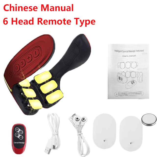 6 Head Remote Neck Massager Electric Cervical Vert... – Vicedeal