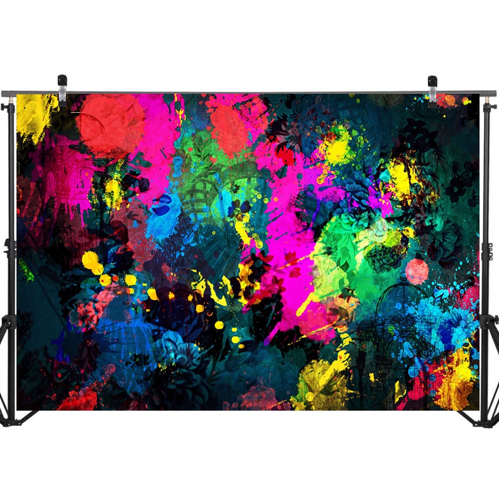 NeoBack Graffiti Backdrop Glow Neon Party Backgrou... – Vicedeal