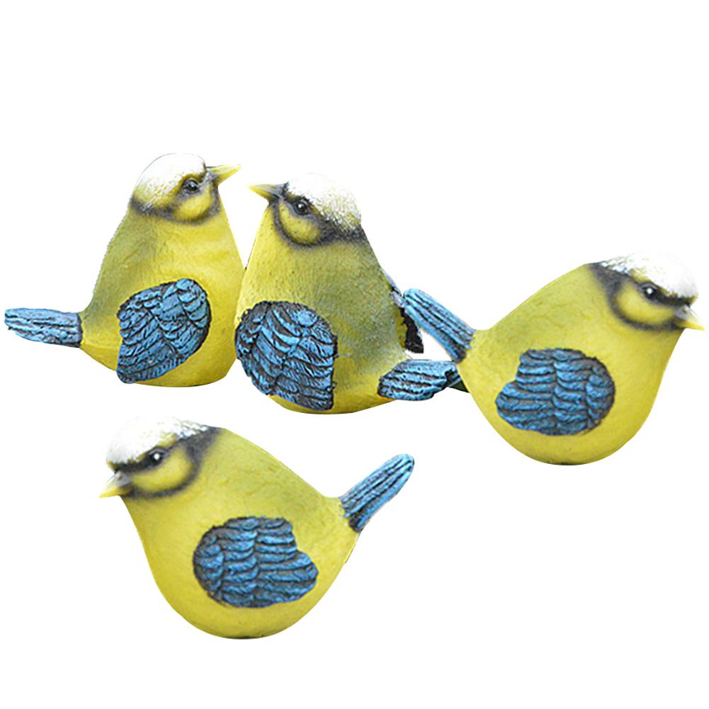 4Pcs Resin Birds Figurines Mini Artificial Bird Or... – Grandado