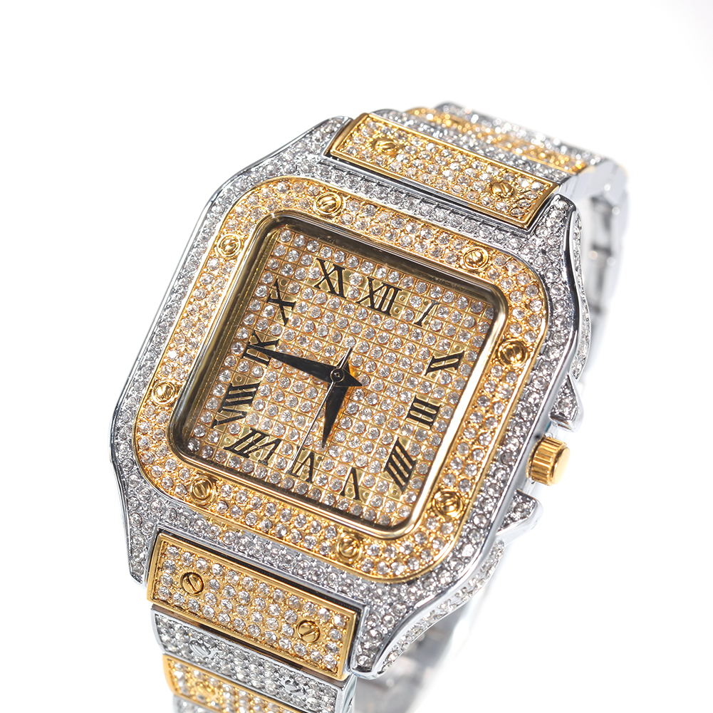 UWIN Full Iced Out Watches for Men Square Stainles... – Grandado