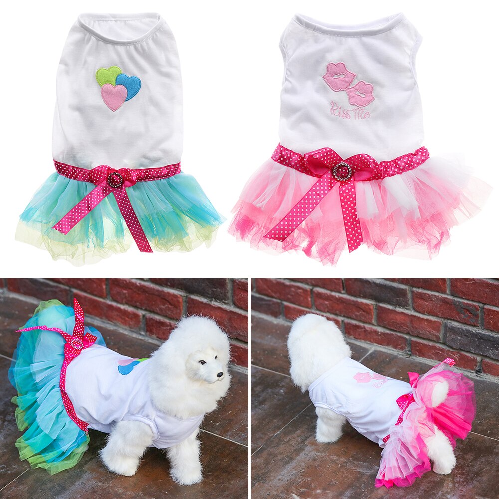 Pet Dog Lace Dress Girl Dog Cat Clothes Print Skir... – Vicedeal