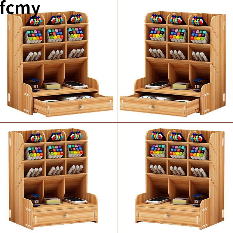 Houten Bureau Organizer Multifunctionele Diy Pen H... – Vicedeal