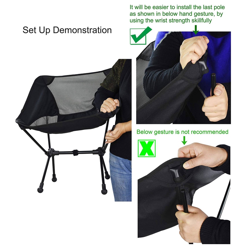 -Camping Chairs Breathable Mesh Chair with Anti-Si... – Grandado