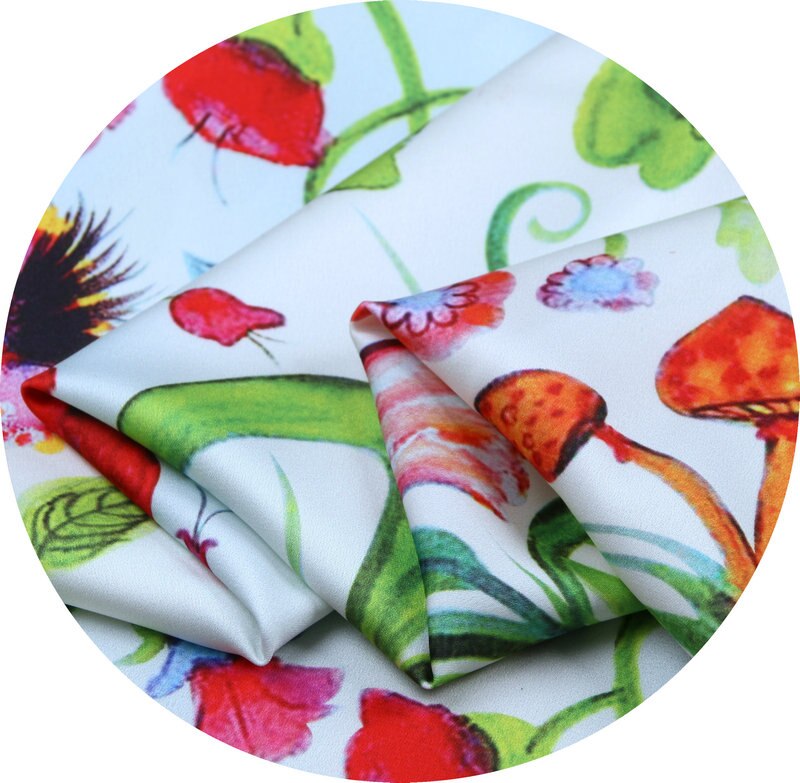 145cm printed fabric dress scarf satin fabric Ital... – Grandado